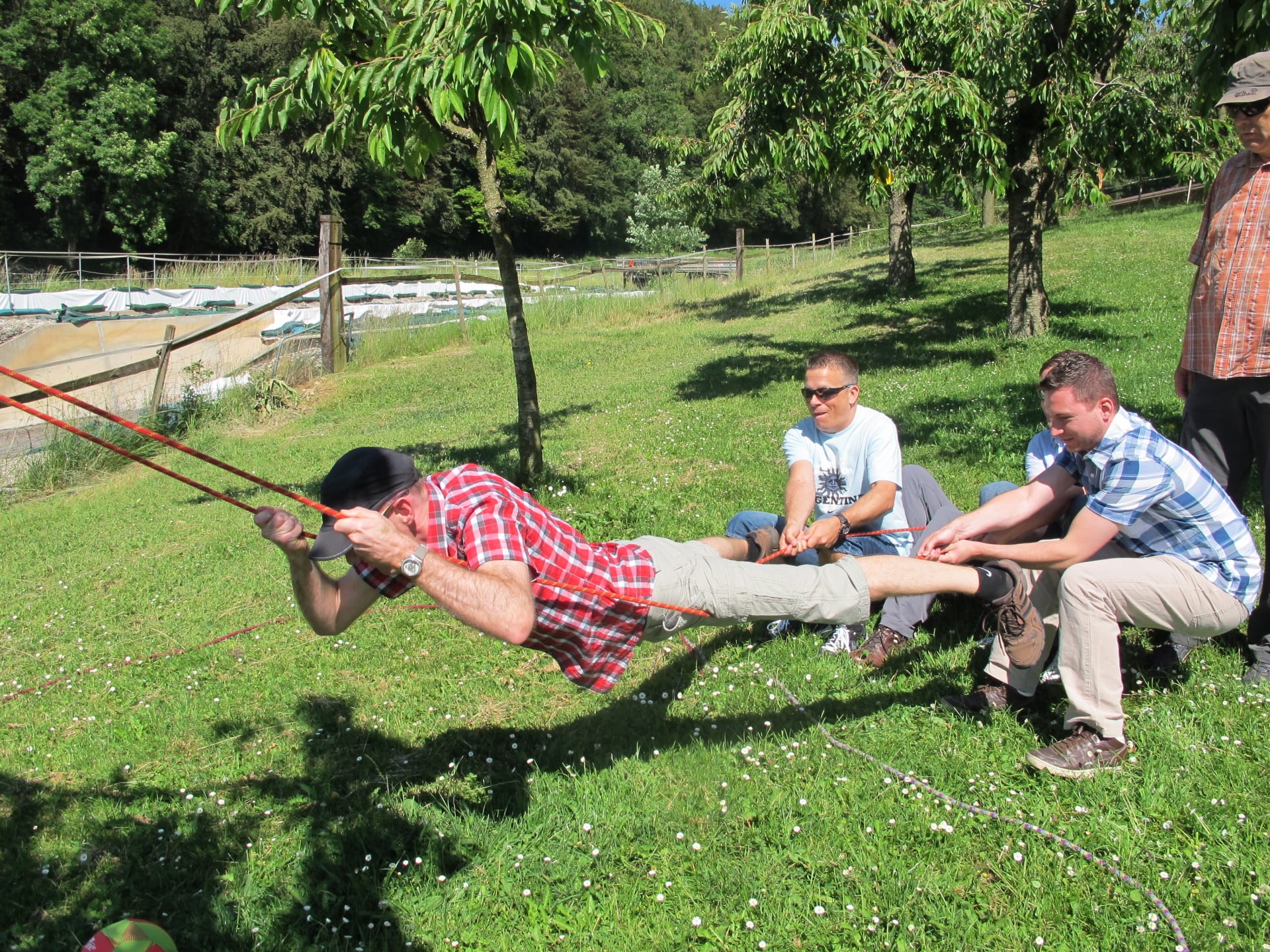 Rope bridge construction - team building | MICE Service Group ...